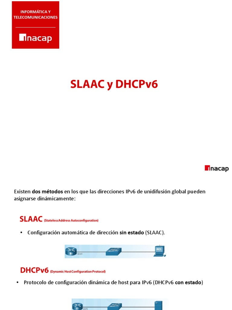 Presentación SLAAC DHCPv6 | PDF | Yo Pv6 | Informática