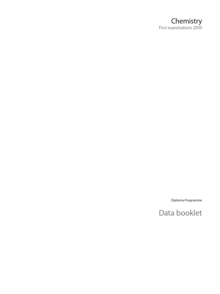Chem Data Booklet | PDF | Acid Dissociation Constant | Chemical Elements