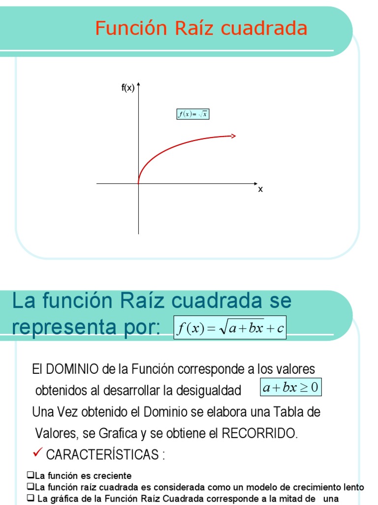 Funcion Raiz Cuadrada | PDF