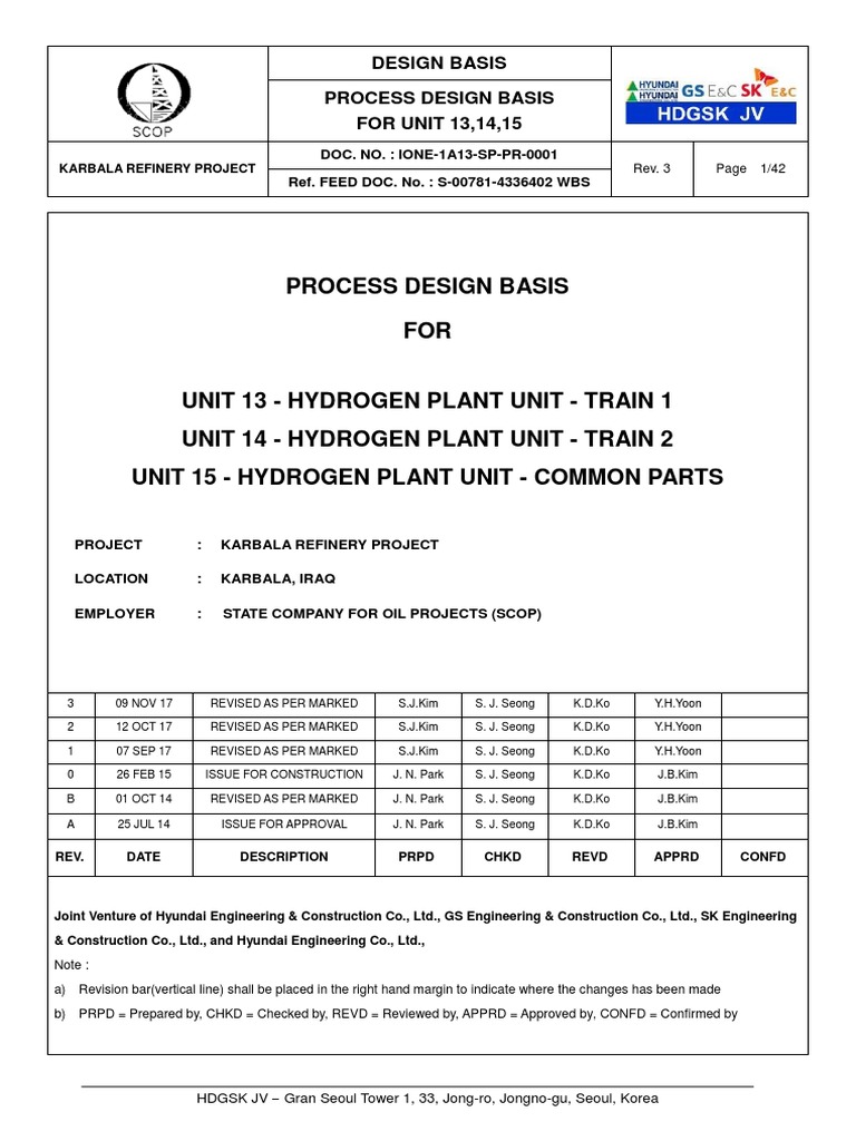 Design Basis Process Design Basis FOR UNIT 13,14,15 | PDF | Natural Gas | Pipe (Fluid Conveyance)