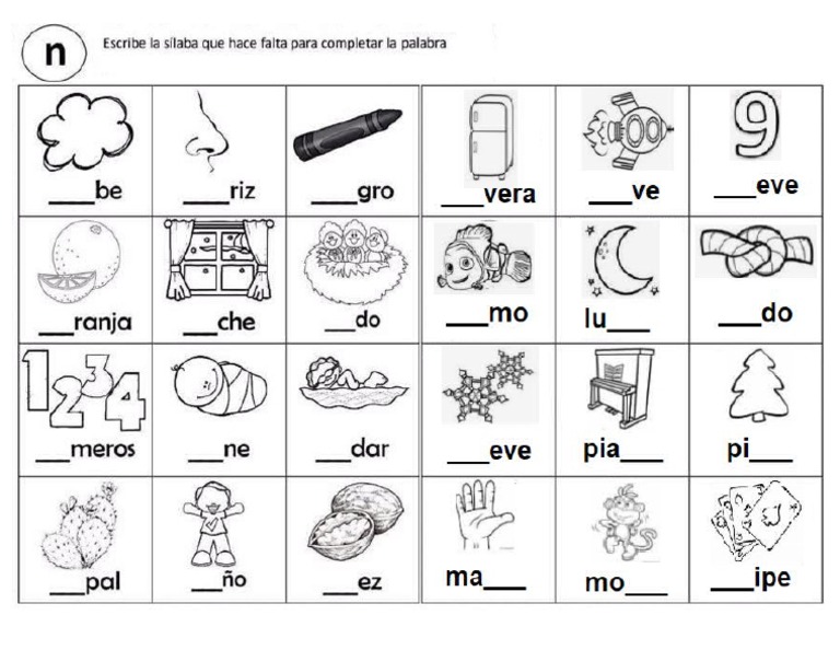 Guía Con N - Sílabas | PDF