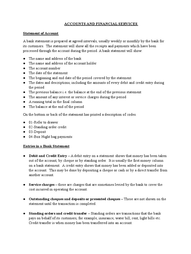 Understanding Bank Statements and Reconciling Accounts | PDF | Banks ...