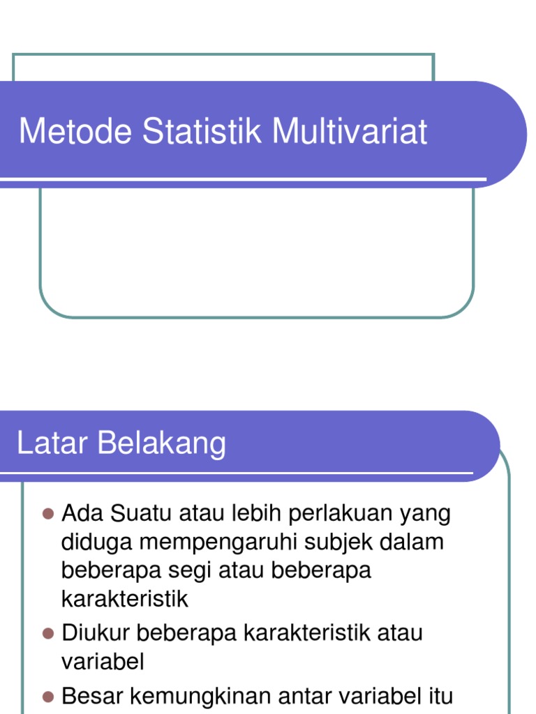 Metode Analisis Multivariat Terapan | PDF | Metode & Bahan Ajar | Sains ...