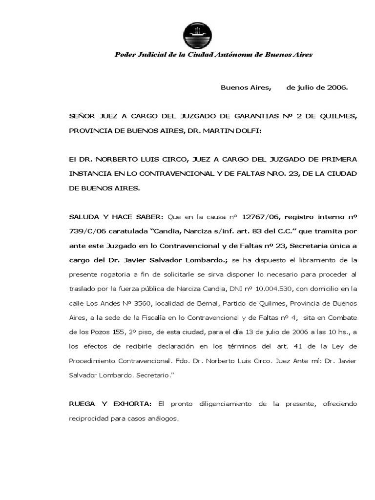 Modelo de EXHORTO | PDF