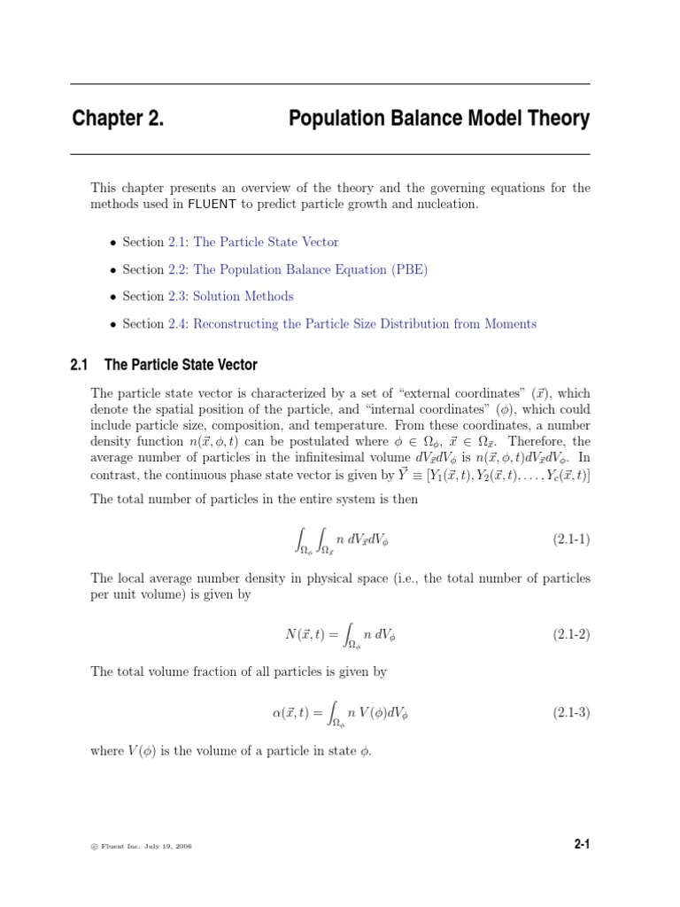 Documentation Fluent - Population Balance Modelling | PDF | Nucleation ...