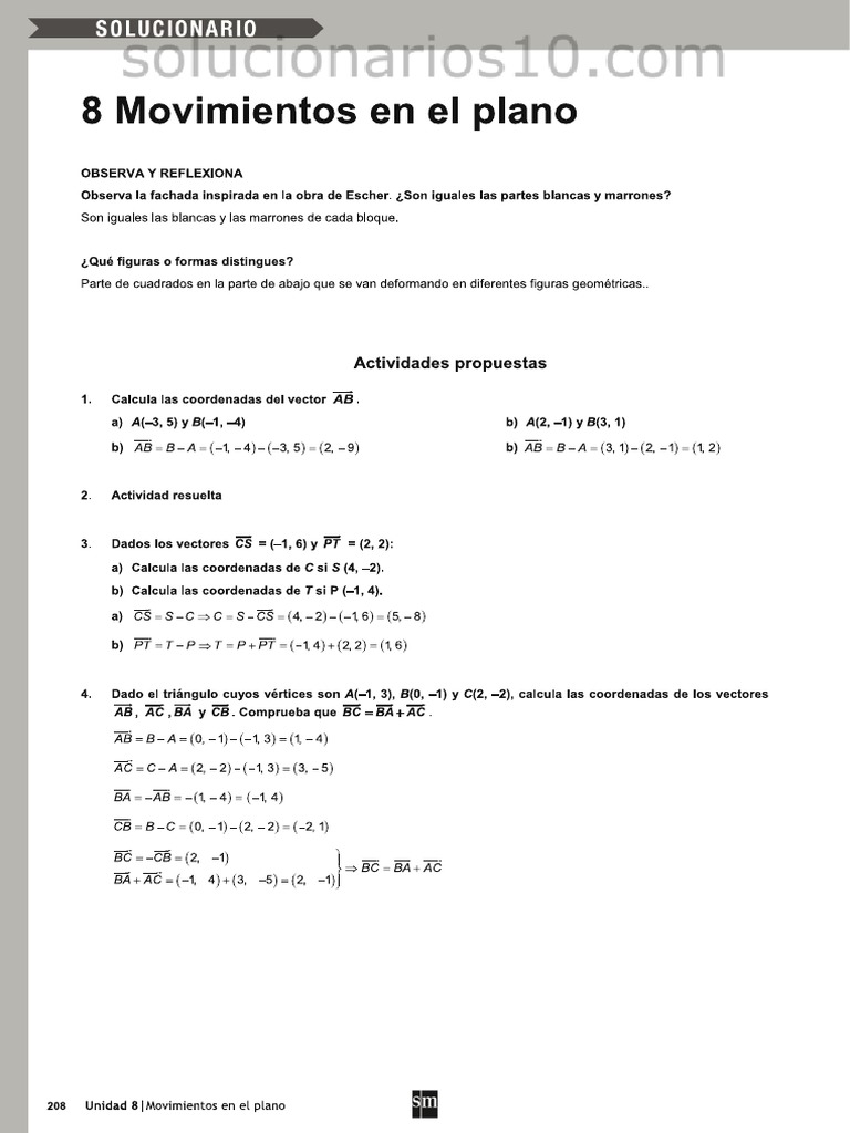 TEMA 8 Los Movimientos en El Plano | PDF