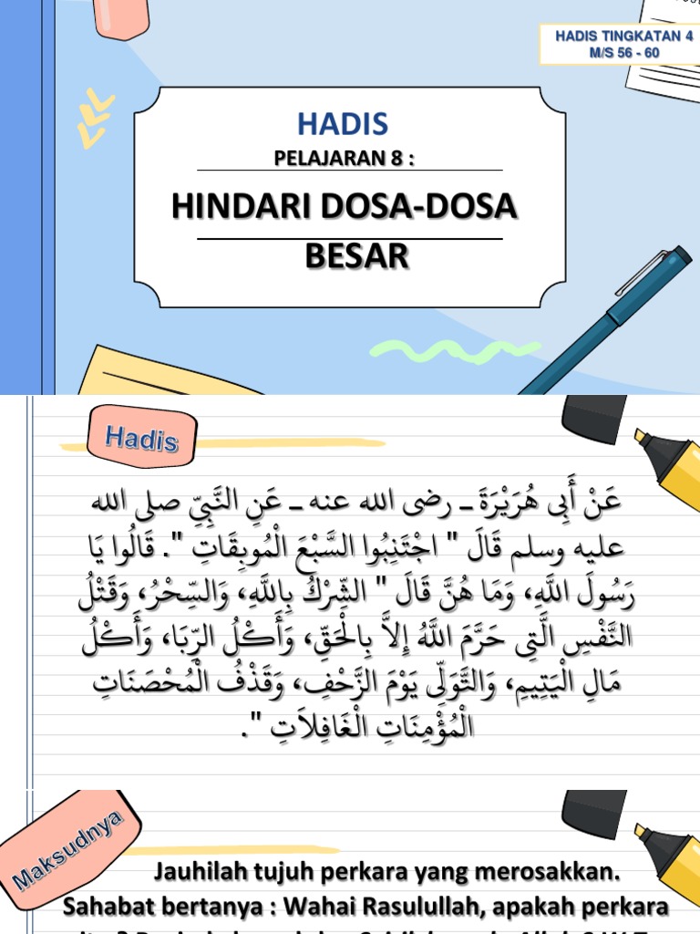 Hadis Dosa Besar Tingkatan 4 | PDF