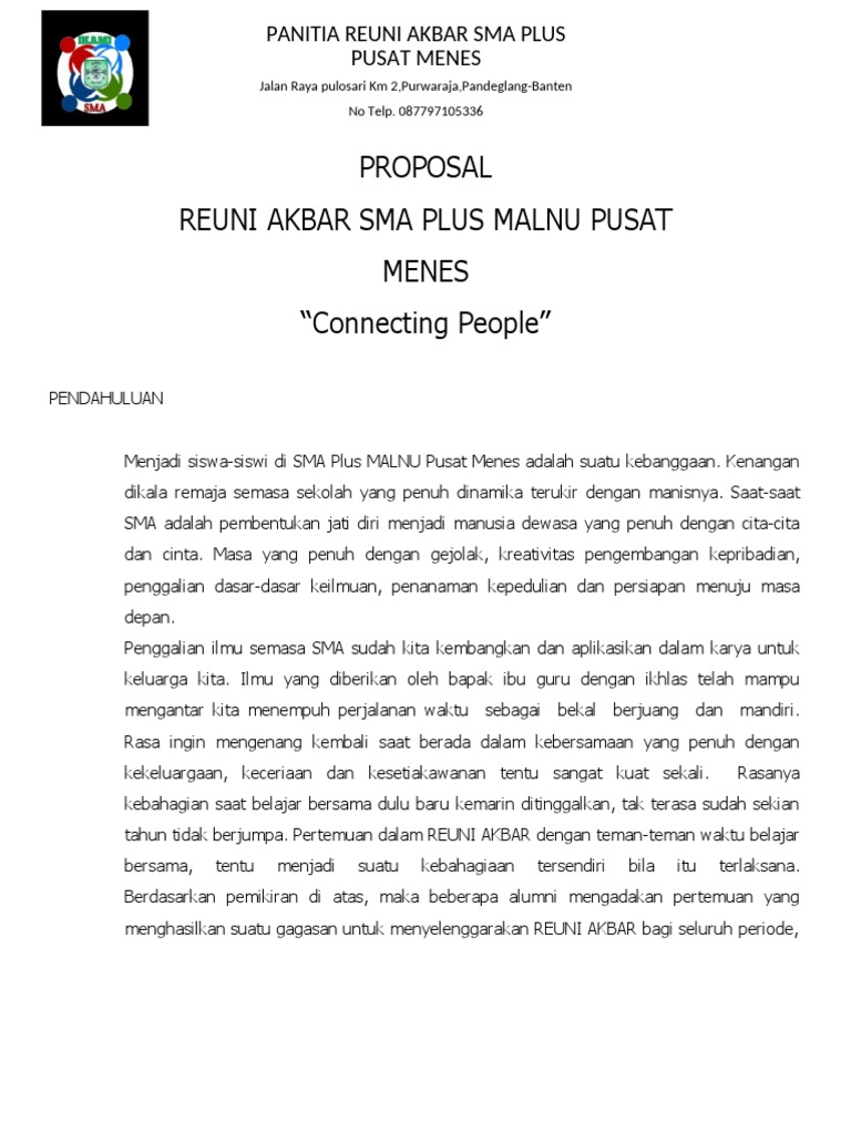 Reuni Akbar SMA Plus MALNU Menes | PDF | Karier & Perkembangan