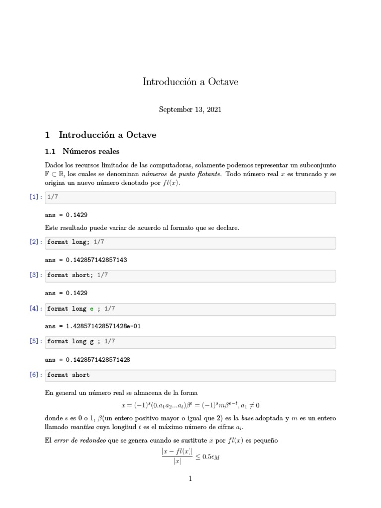 Introducción A Octave | PDF | Vector Euclidiano | Matriz (Matemáticas)