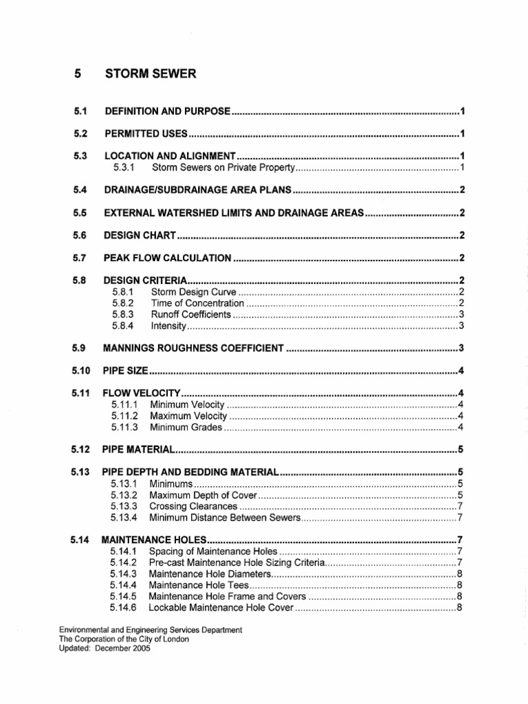 City of London SWM Guidelines 1 | PDF | Storm Drain | Sanitary Sewer
