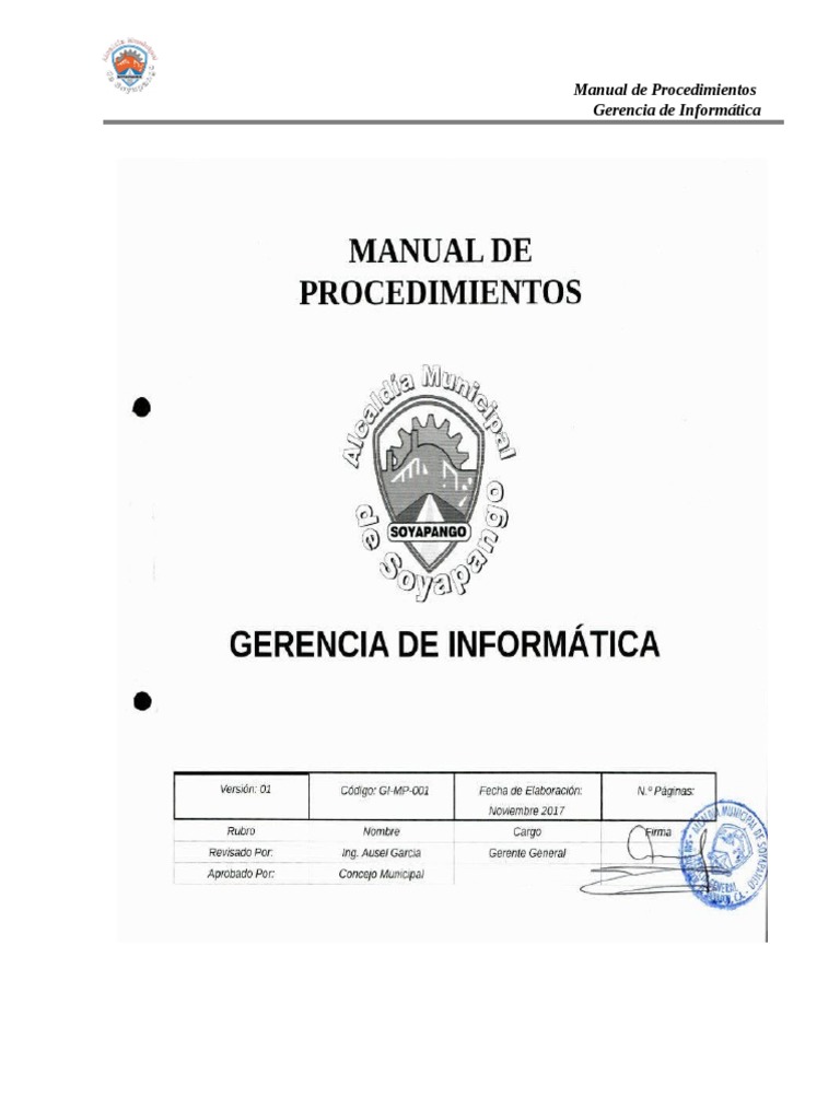 Manual de Procedimientos de Informatica | PDF | Apoyo | Informática