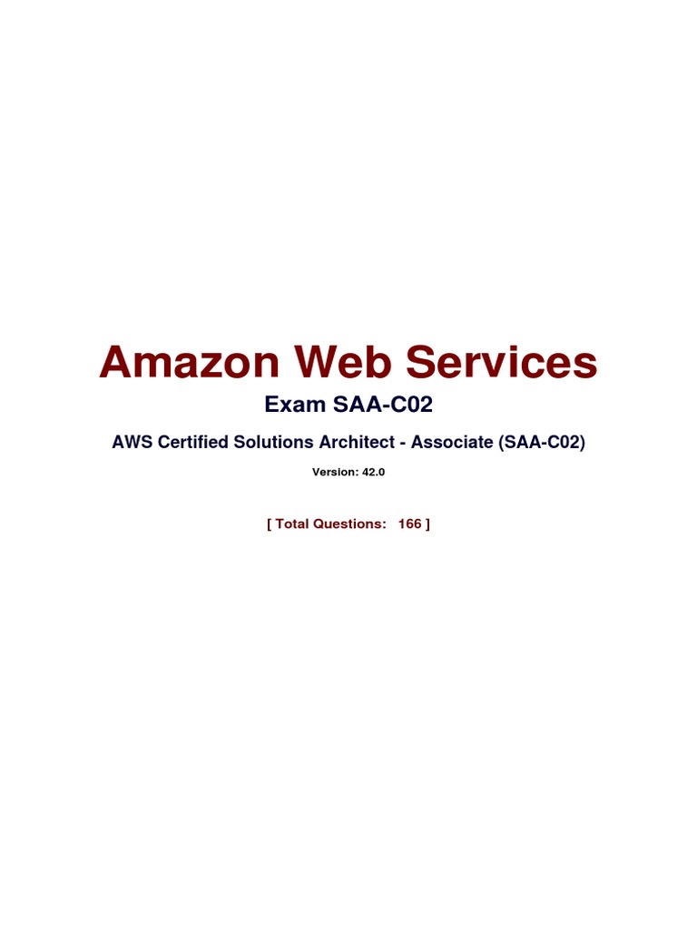 Examen de Certificación AWS Arquitecto de Soluciones SAA-C02 Octubre2021 | Download Free PDF ...