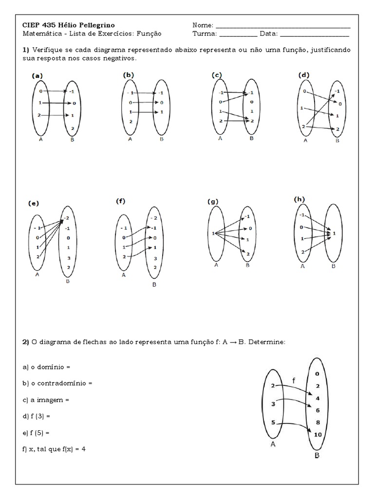 Exercícios de Funções Matemáticas | PDF