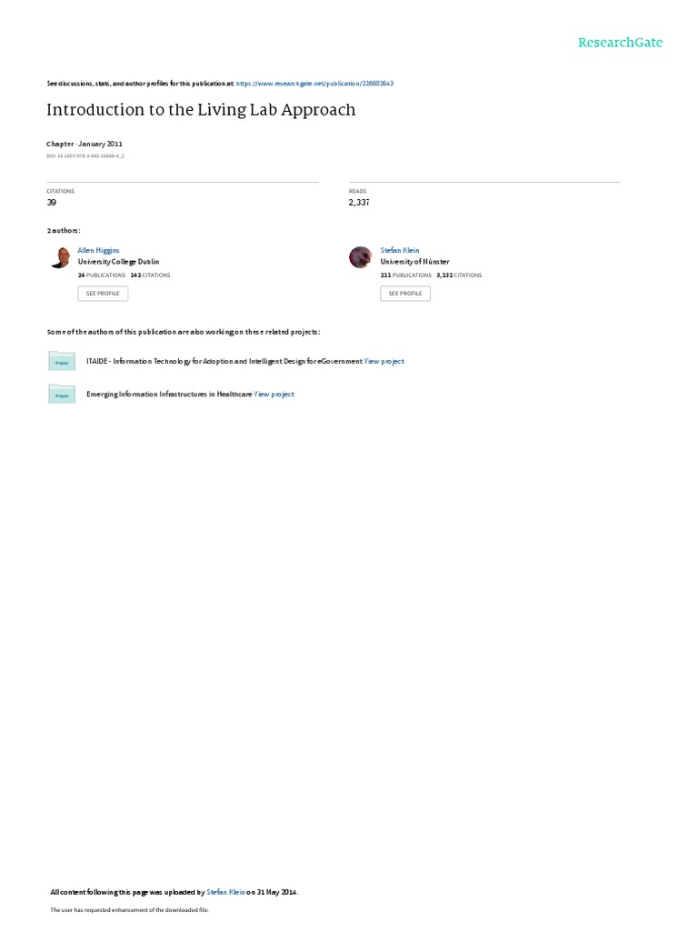 Introduction To The Living Lab Approach: January 2011 | Download Free ...
