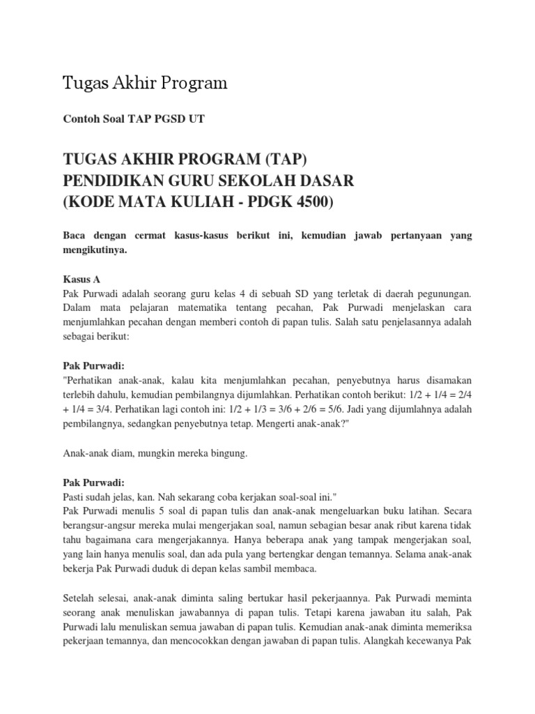 Contoh Soal TAP | PDF