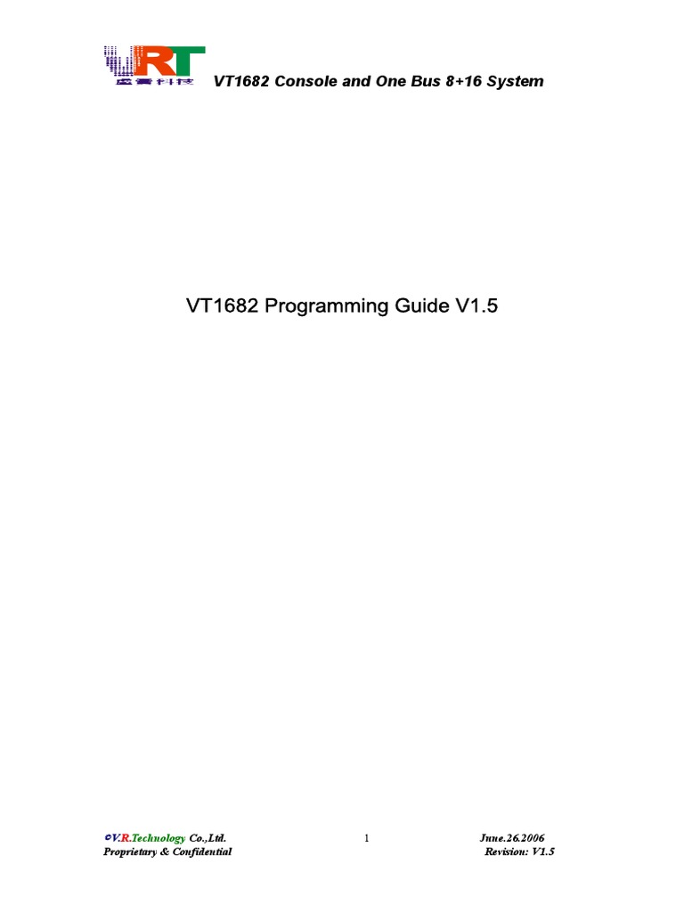 VT1682 Programming Guide V1.5 - ENG | PDF | Random Access Memory ...