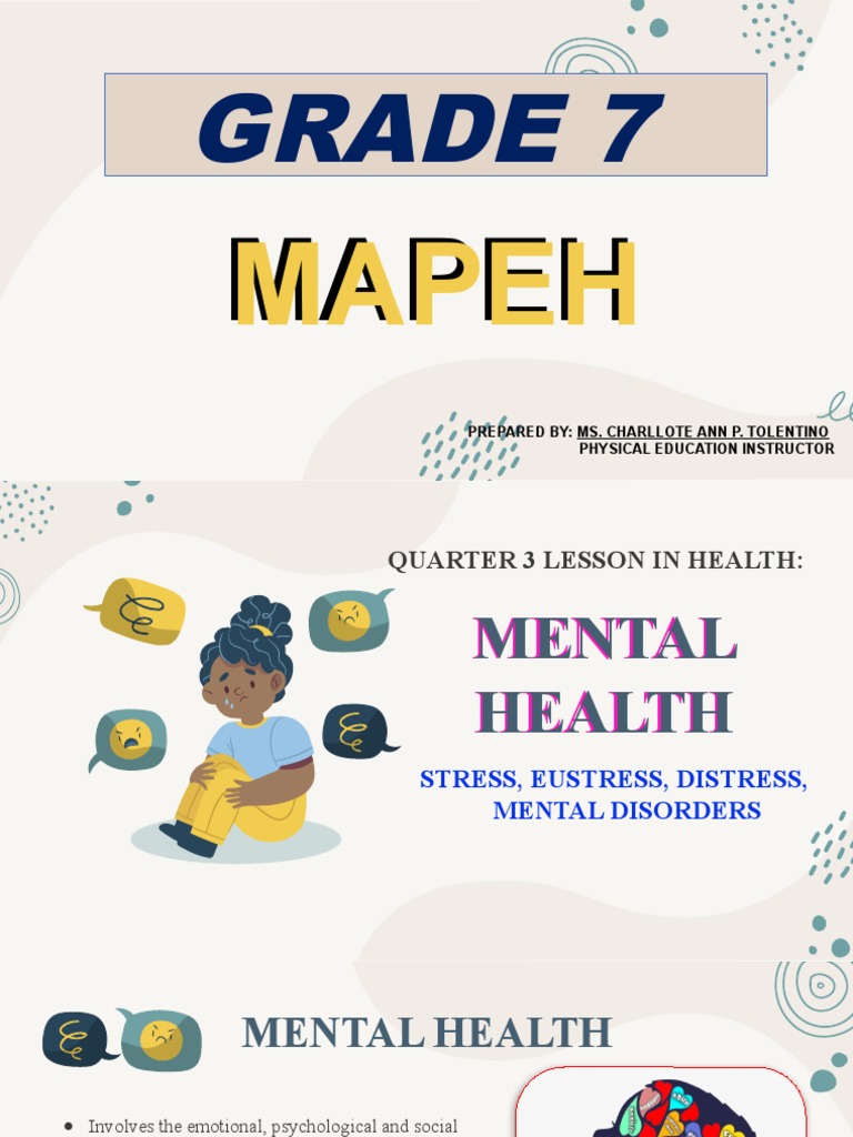 Mental Health Awareness for Grade 7 | PDF | Stress (Biology) | Mental ...