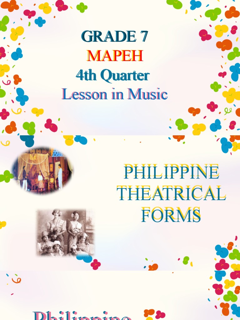 Grade 7 (Q4) Music (PHL. Theater) | PDF | Philippines | Performing Arts