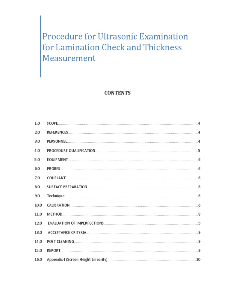 Lamtiation Ut Procdure | PDF | Nondestructive Testing | Ultrasound
