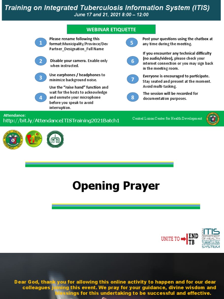 ITIS Users' Training - RO3 Batch 1 2021 | PDF | Tuberculosis