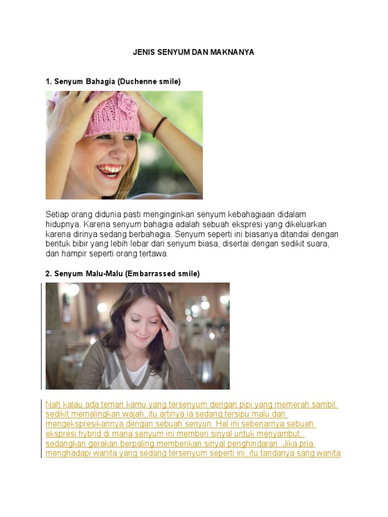 Jenis Senyum Dan Maknanya | PDF
