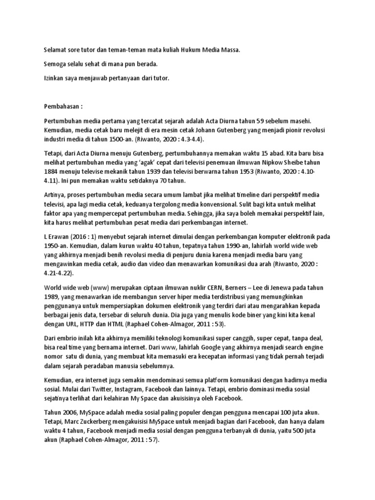 Diskusi 4 Hukum Media Massa Malang | PDF