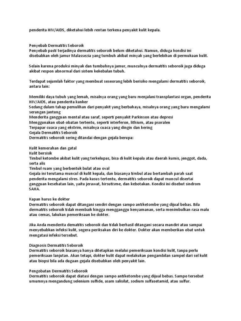 Dermatitis Seboroik | PDF | Kesehatan Holistik
