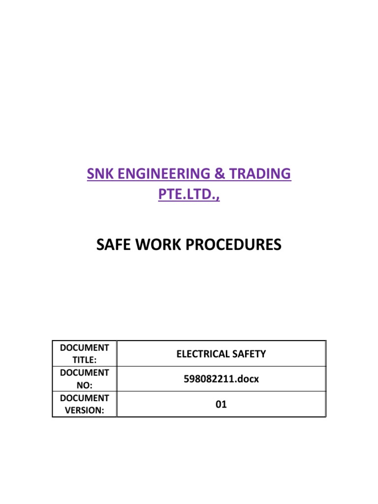 SWP-07 Electrical Safety | PDF | Ac Power Plugs And Sockets ...