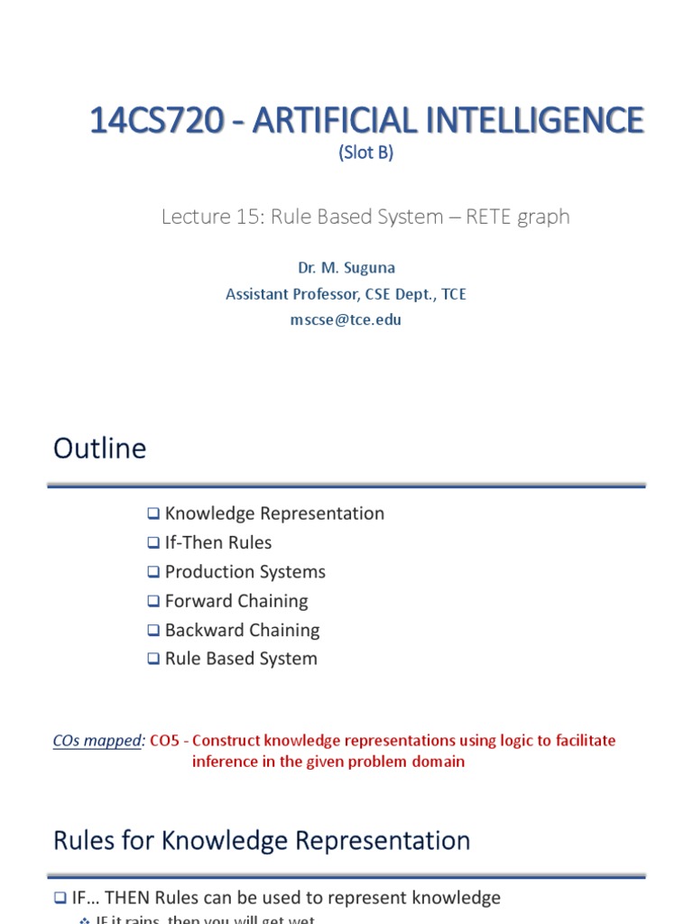 Rule Based System - RETE Algorithm | PDF | Cognitive Science | Computer ...