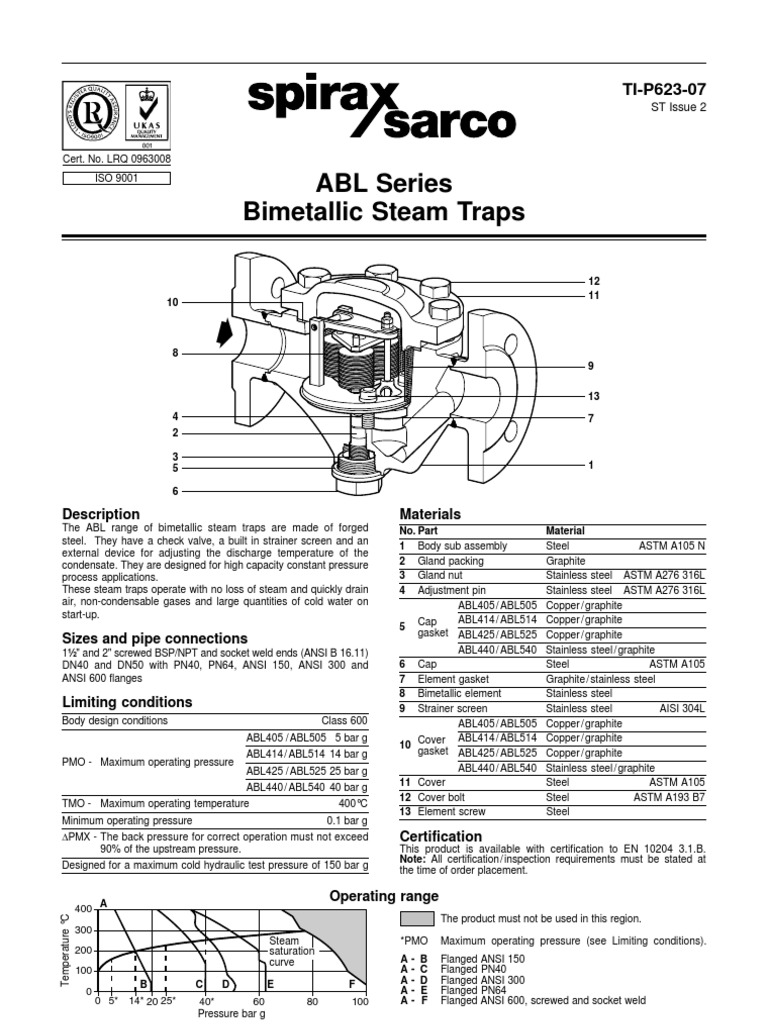 Bimetallic Steam Traps | PDF | Screw | Building Engineering