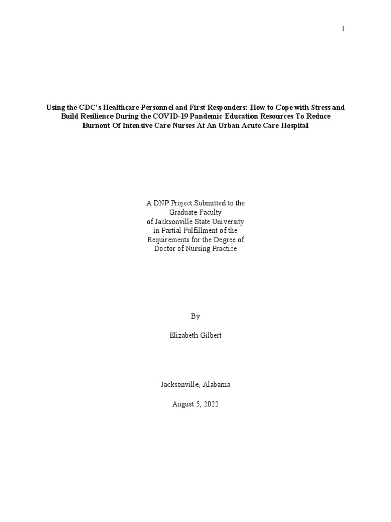 DNP Project Manuscript e | PDF | Occupational Burnout | Nursing