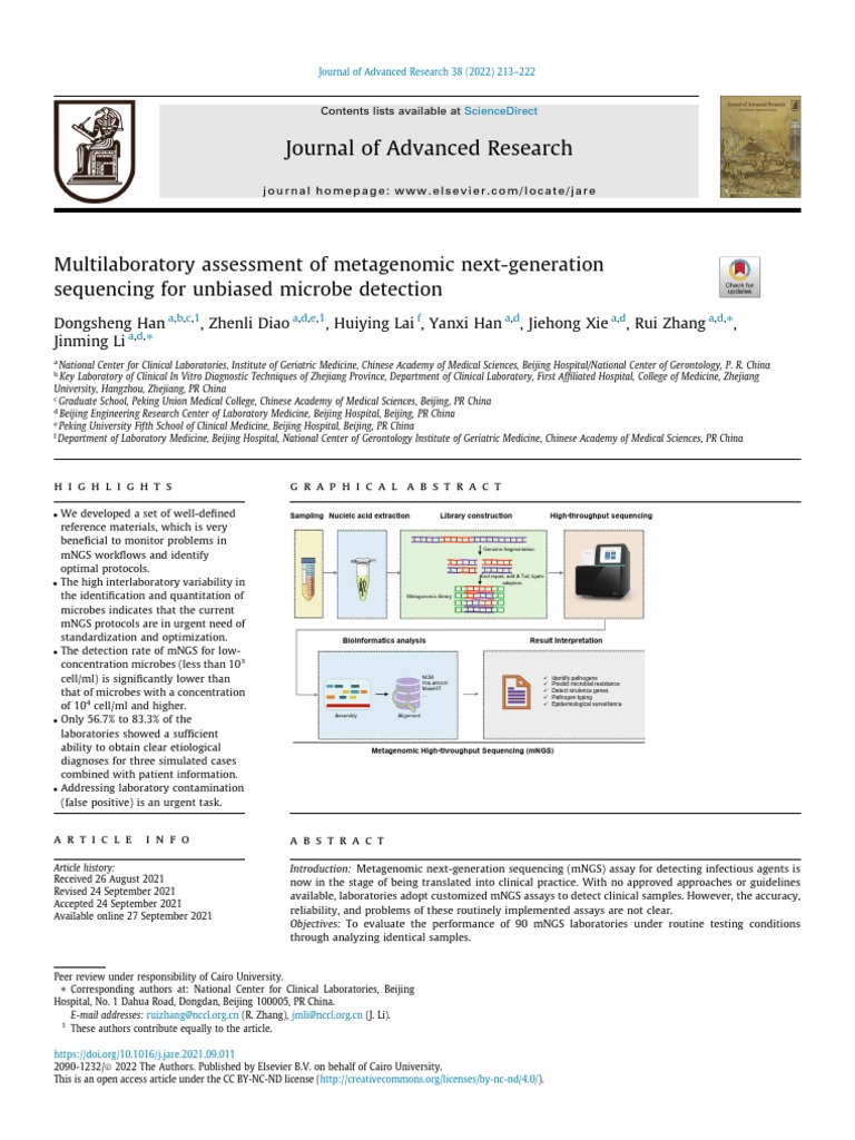 Multilaboratory Assessment of Metagenomic Next-Generation Sequencing ...