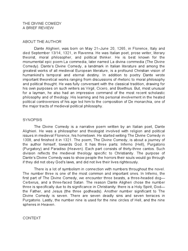 Divine Comedy Review | PDF | Divine Comedy | Dante Alighieri