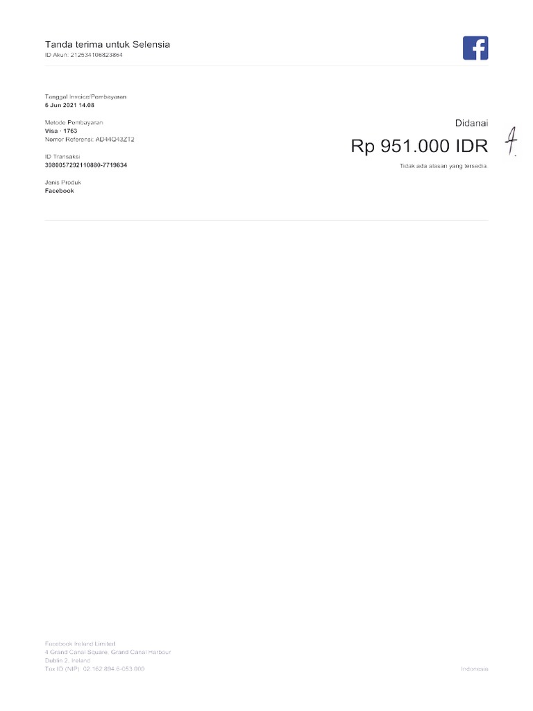 Invoice Facebook Ads | PDF