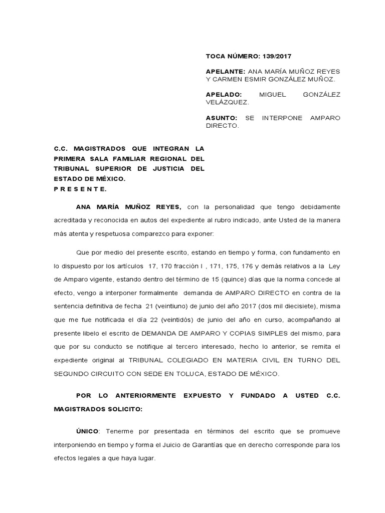 Escrito De Interposición Pdf