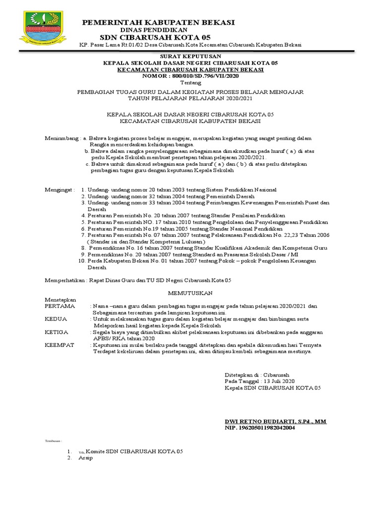 Surat Keterangan Kegiatan Belajar Mengajar | PDF