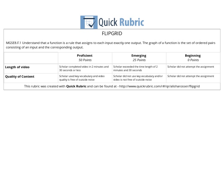 Flipgrid Rubric | PDF
