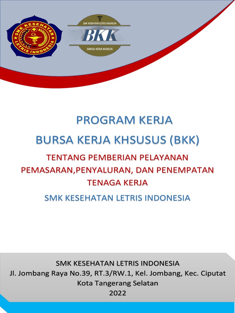 Program Kerja BKK SMK Kesehatan Letris | PDF