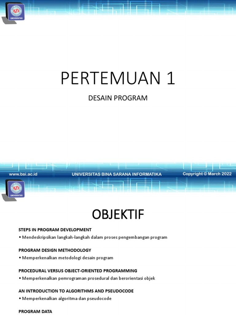 Pertemuan 1: Desain Program | PDF | Komputer