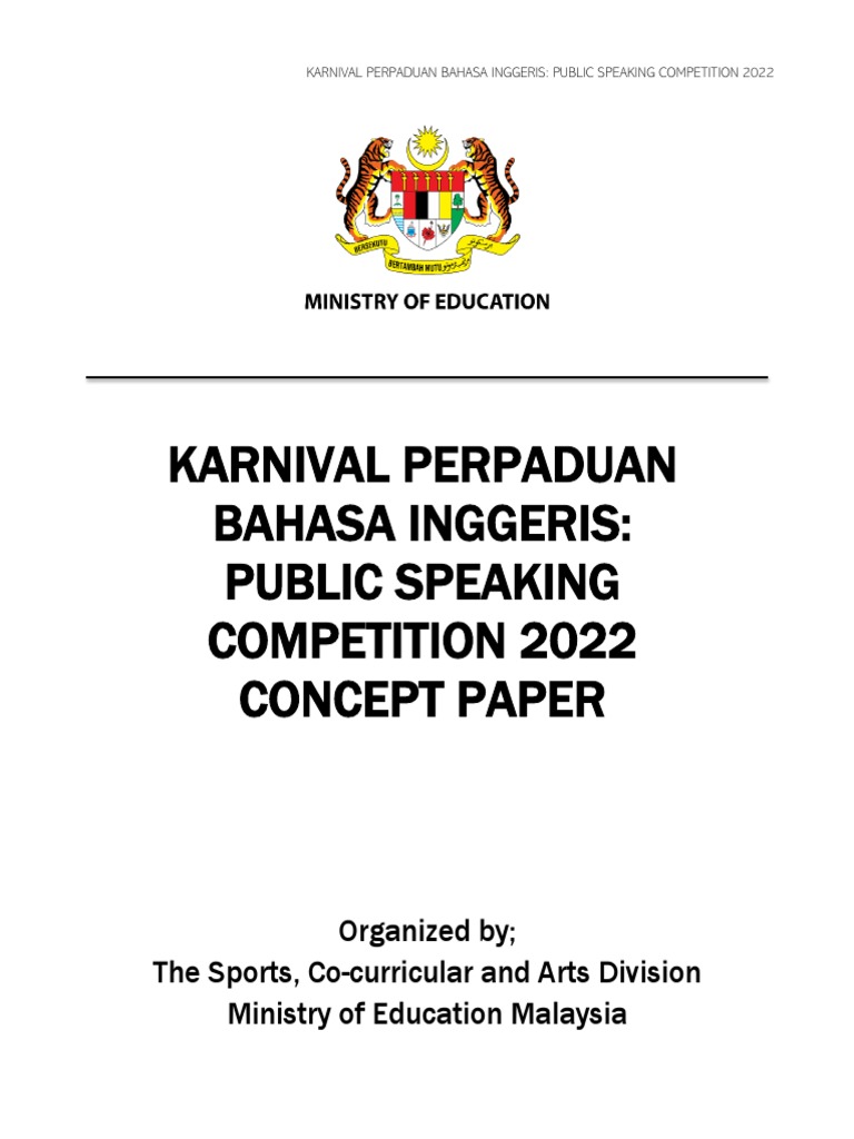 Public Speaking Competition 2022 Concept Paper | PDF | Public Speaking ...