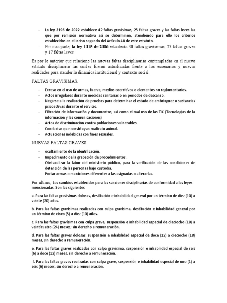 Derecho Disciplinario 1 Pdf Gobierno Etica Aplicada