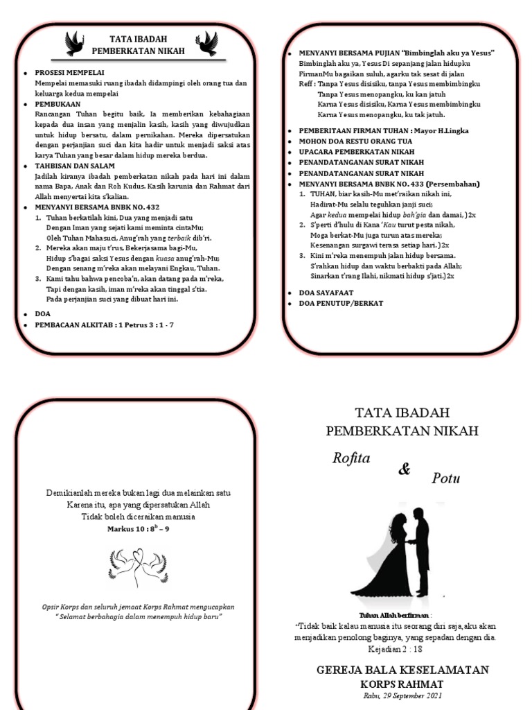 Tata Ibadah Pernikahan September | PDF