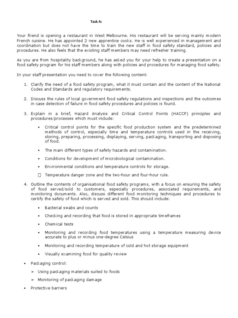Participate in Safe Food Handling | PDF | Foods | Food Safety