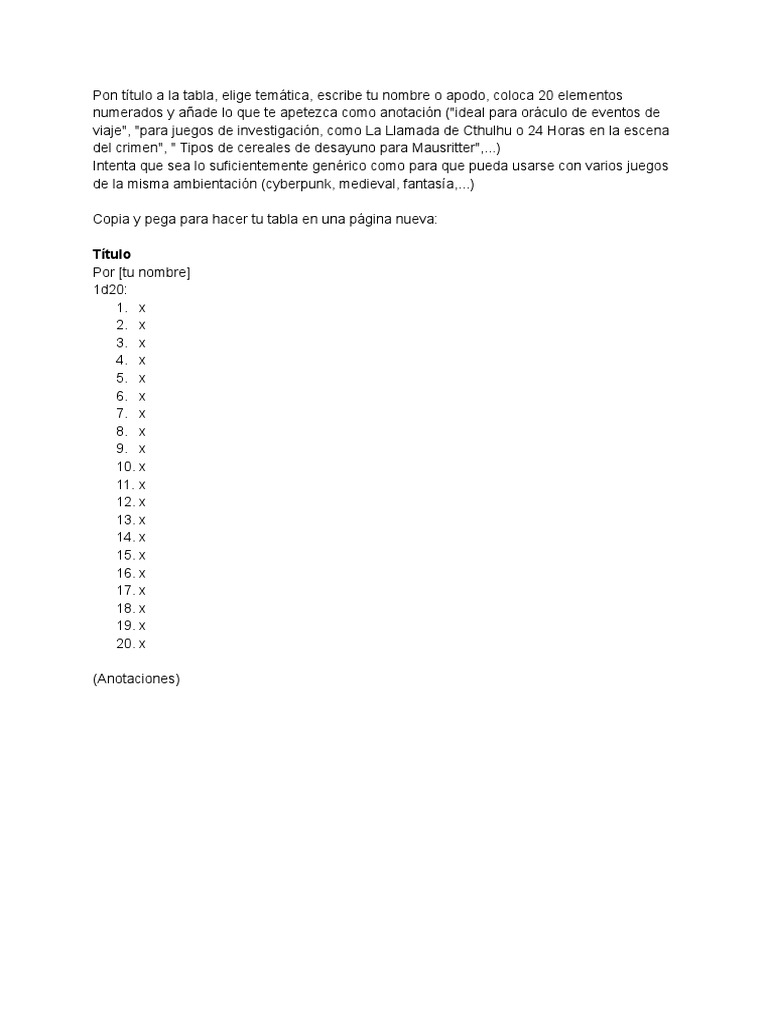 Tablas Solo RPG para Dia Rol Gratis | PDF | Libros para adolescentes