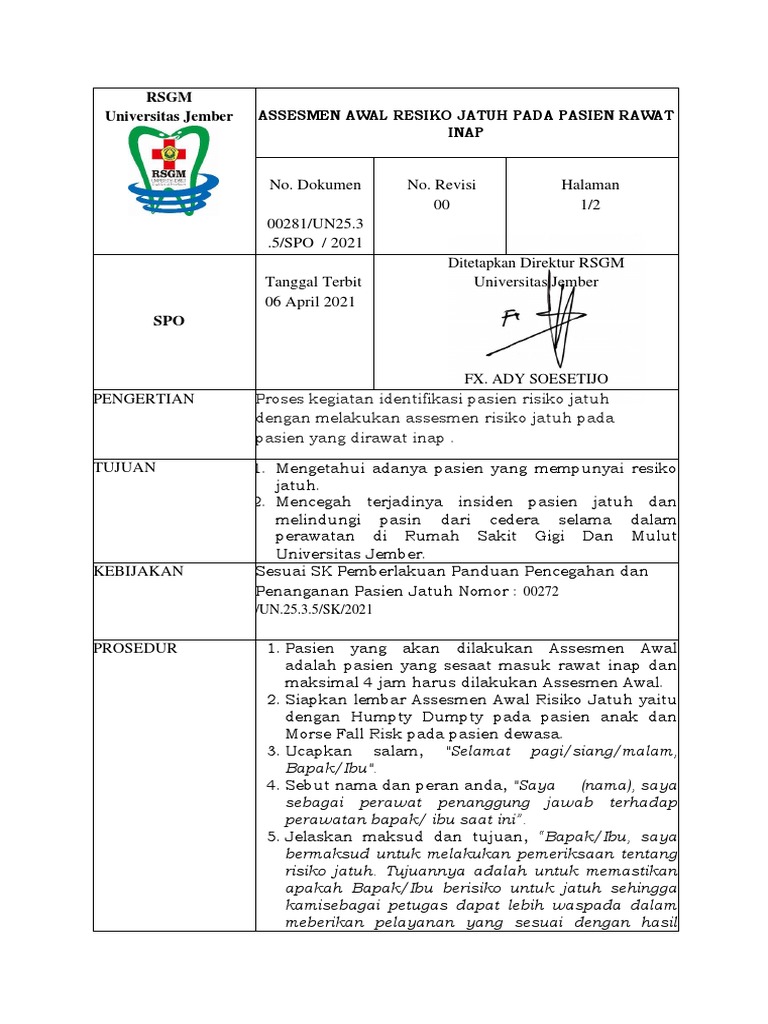 SPO Asesment Awal RANAP | PDF