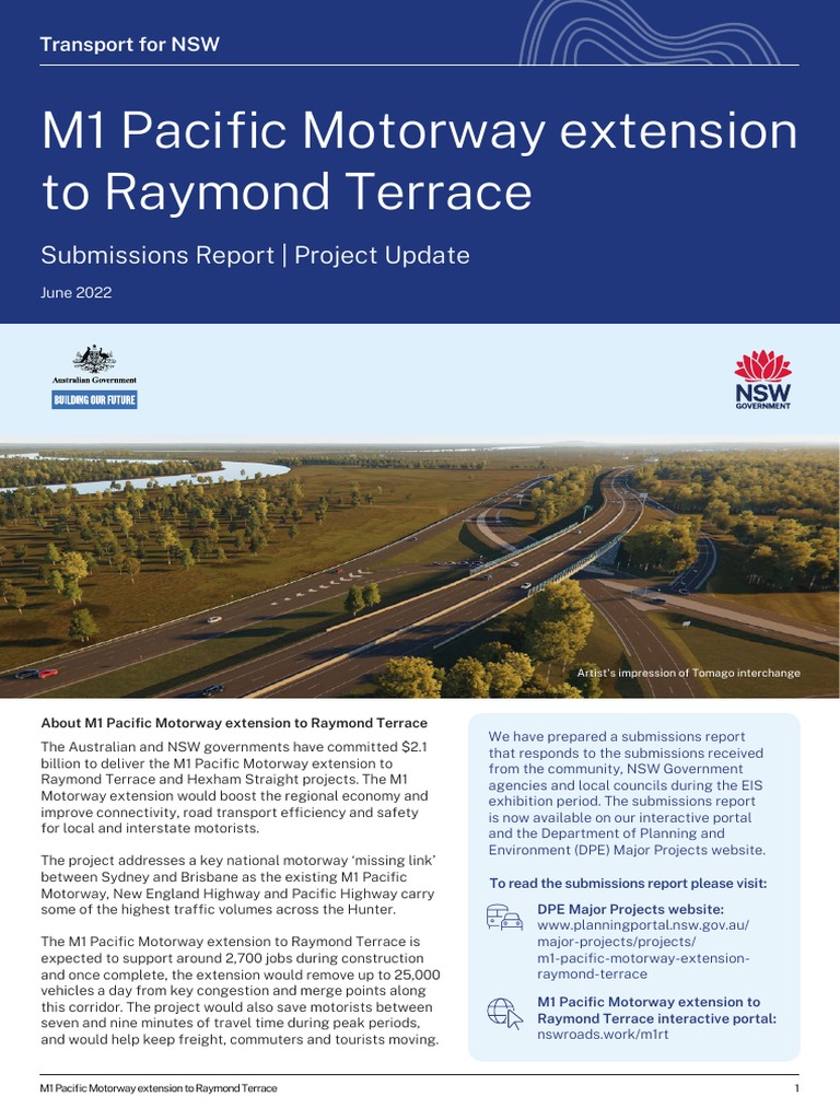 M1 Pacific Motorway Extension To Raymond Terrace: Submissions Report ...