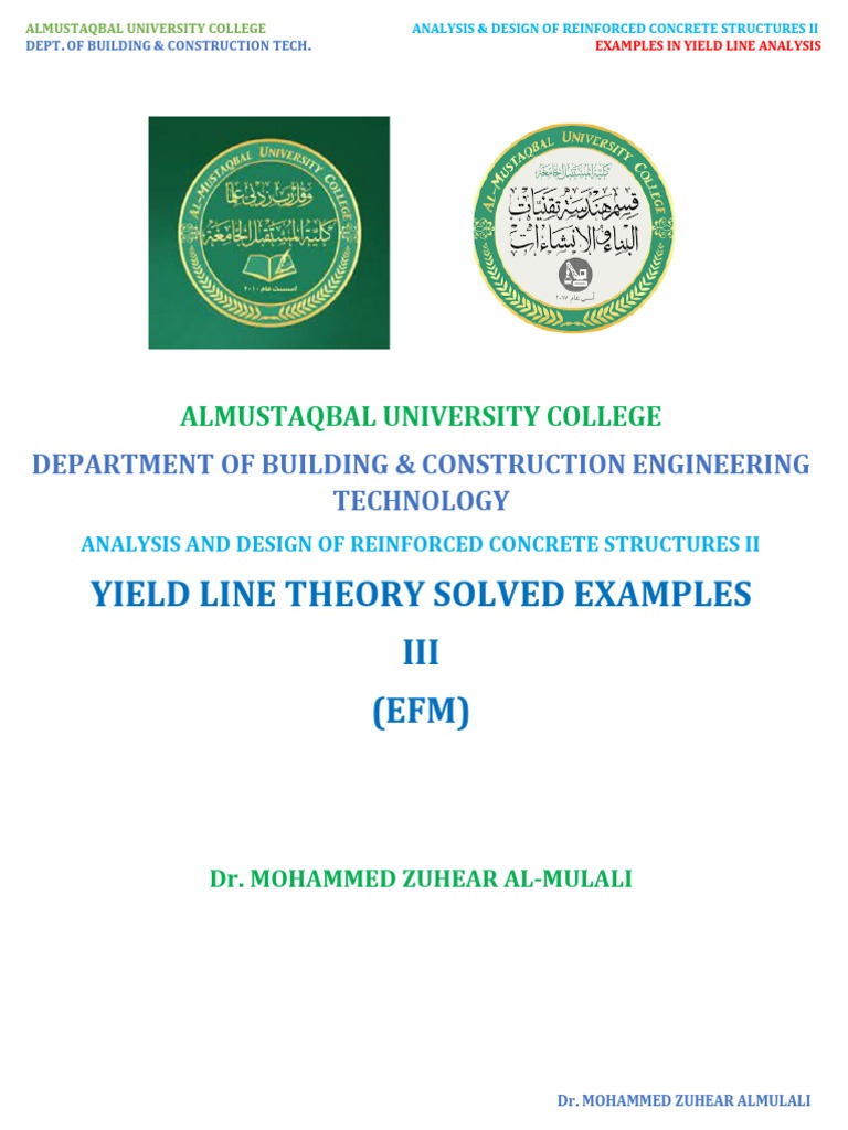 Reinforced Concrete Yield Line Analysis Examples | PDF | Reinforced ...