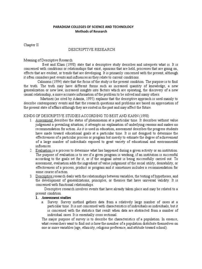 Descriptive Research | PDF | Survey Methodology | Statistics