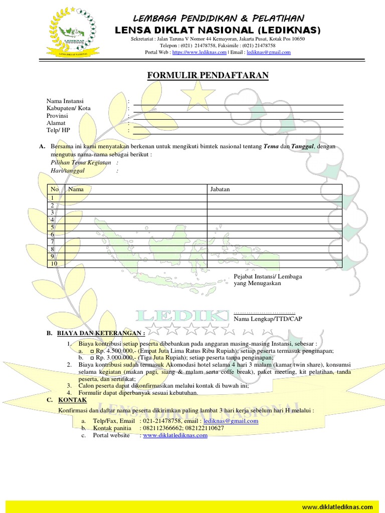 Formulir Bimtek | PDF