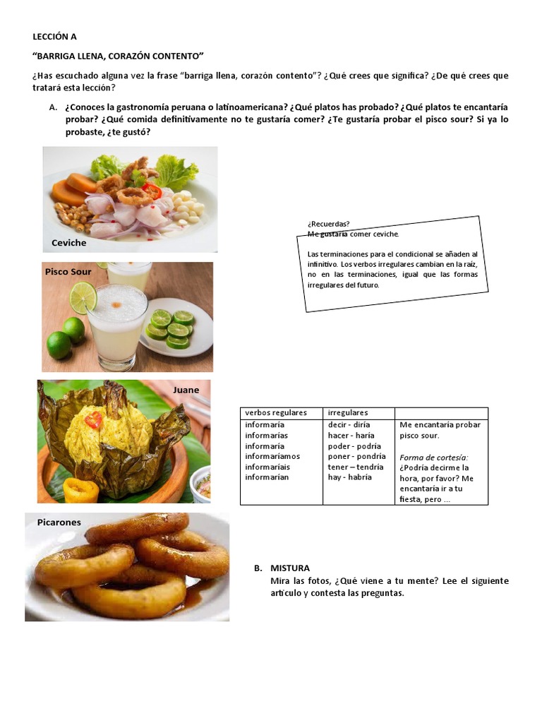 Unidad 4 | PDF | Perú | Comida y bebida